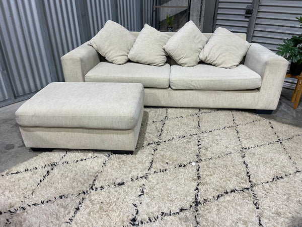 NZ MADE WARWICK 3 SEATER + OTTOMAN LOUNGE SUITE – Wheeler&Co Furniture ...